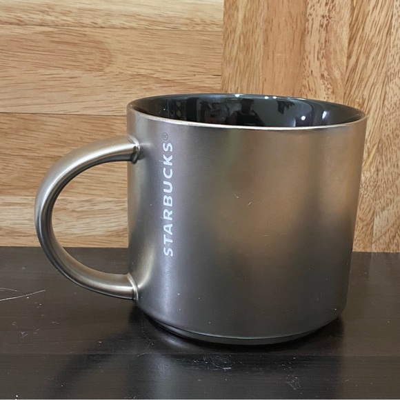 Starbucks | Dining | 24 Starbucks Metallic Pewter Silver Coffee Mug ...
